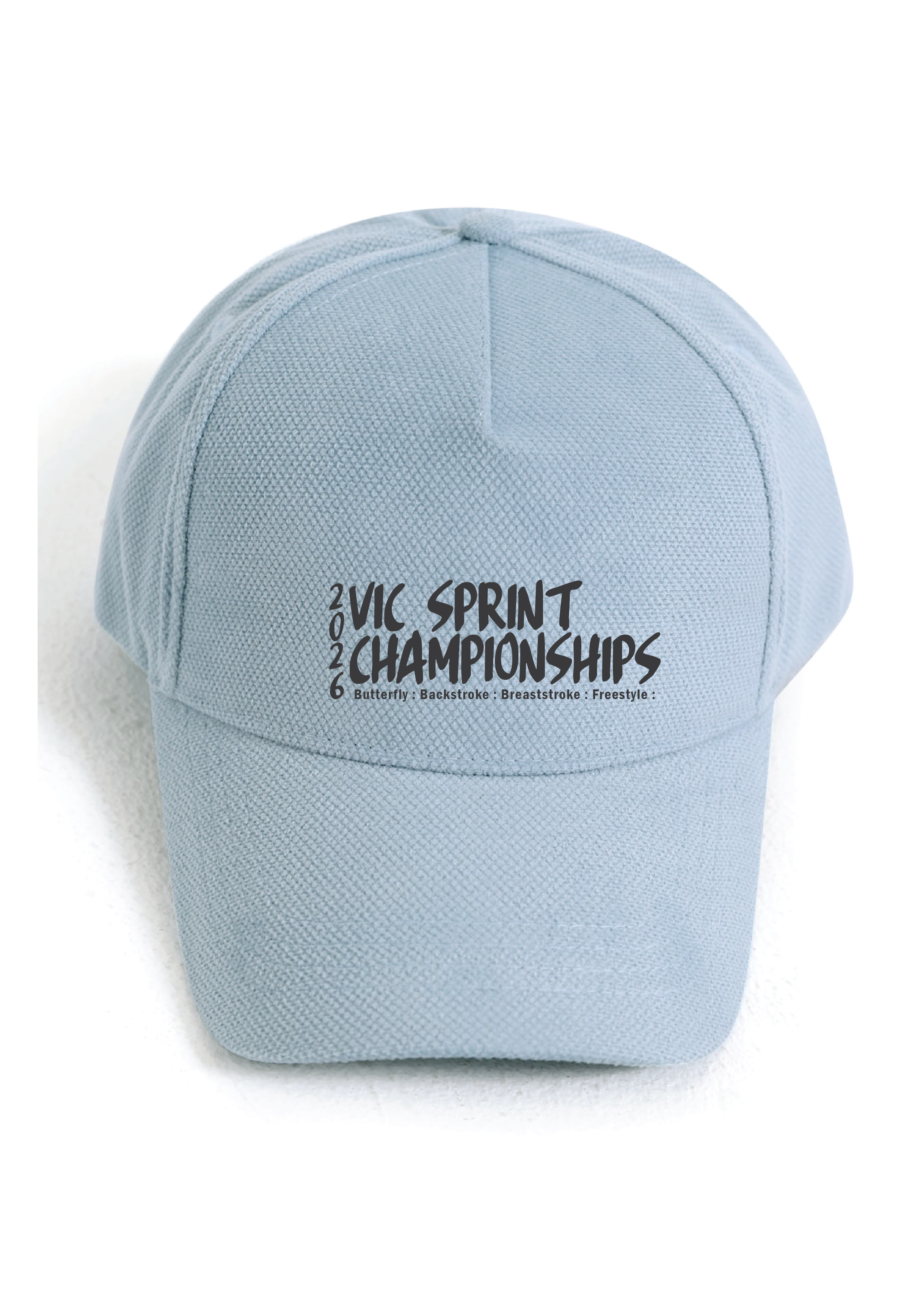 2026 VICTORIAN SPRINT CHAMPIONSHIPS CAP -PALE BLUE – swimmerch
