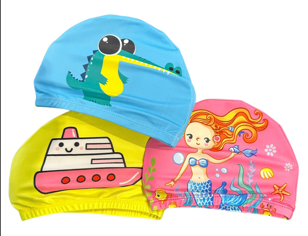 POLYESTER FABRIC SWIM CAP - TUG BOAT BULK QTY'S – swimmerch