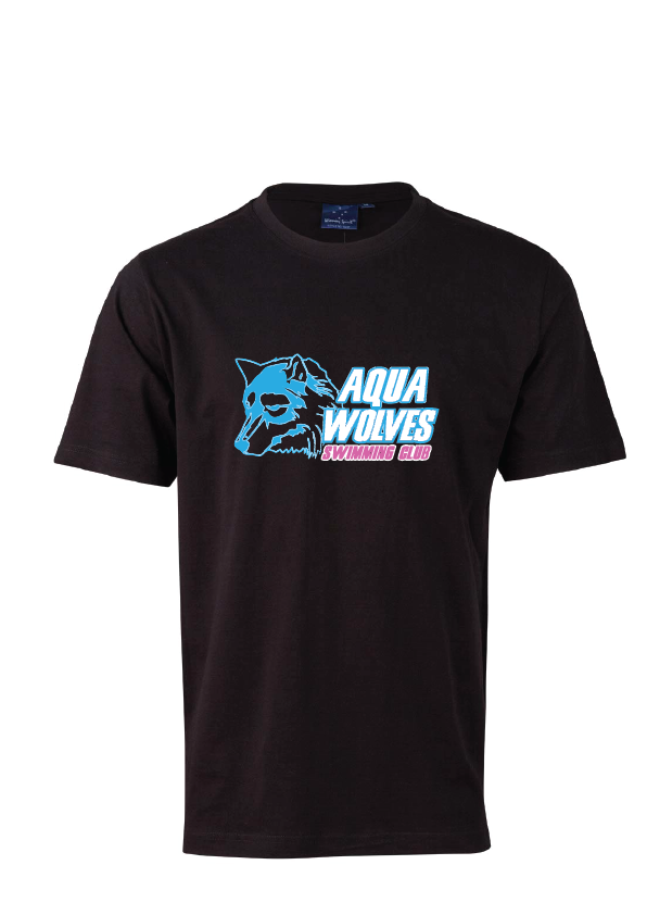 AQUA WOLVES CLUB TEE - BLACK – swimmerch